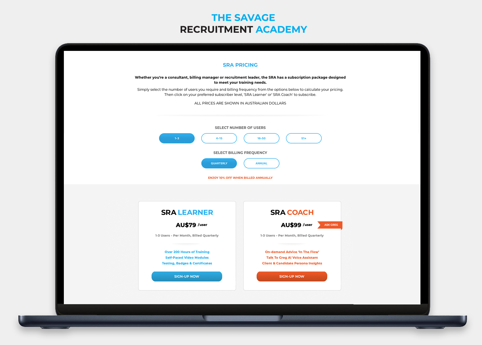 SRA Pricing | The Savage Recruitment Academy